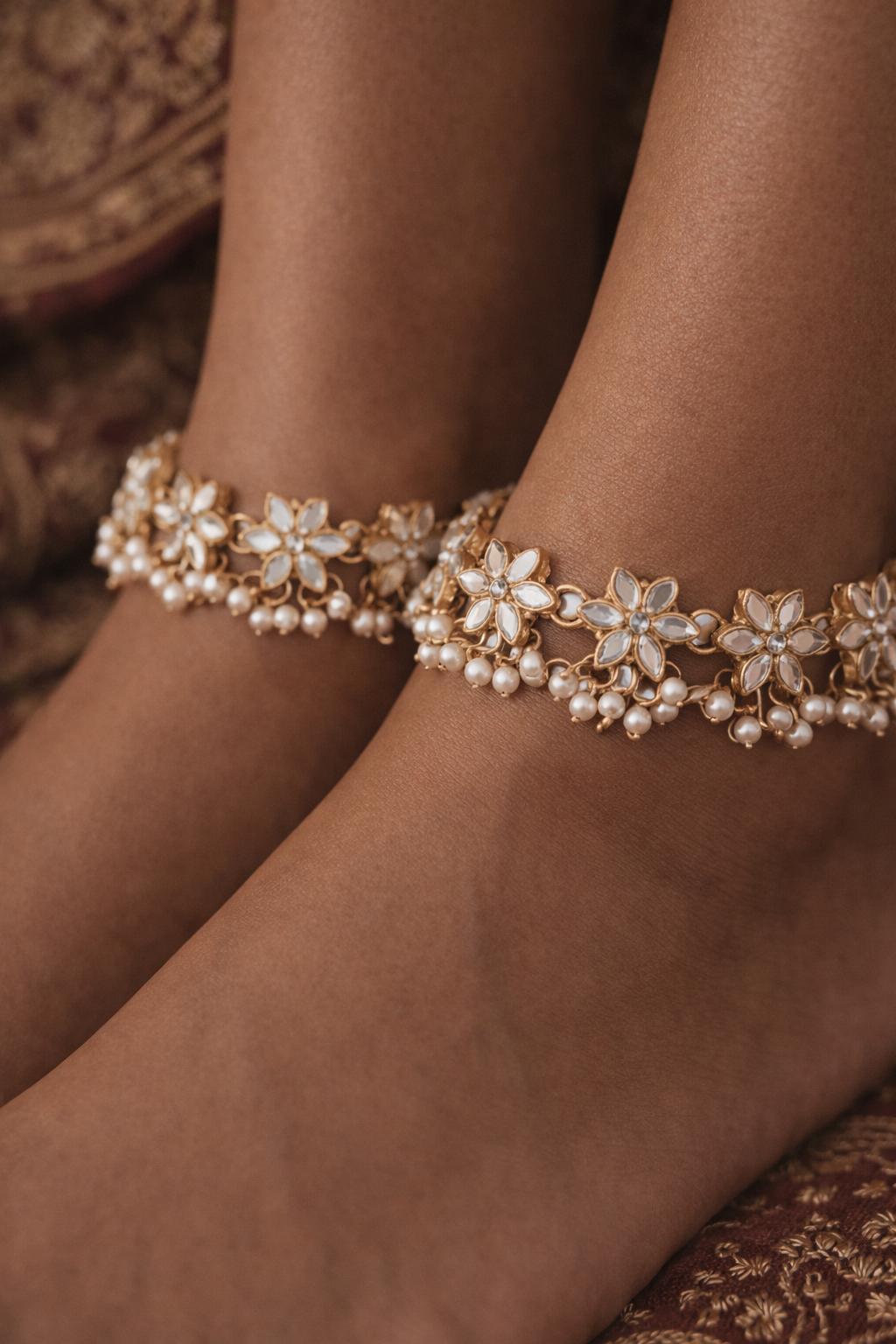 Golden Traditional Payal – Ayah's Creations